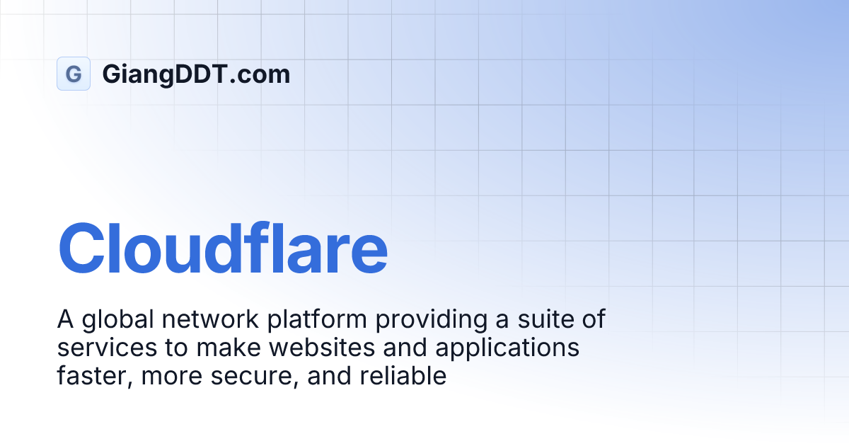 Cloudflare | GiangDDT.com